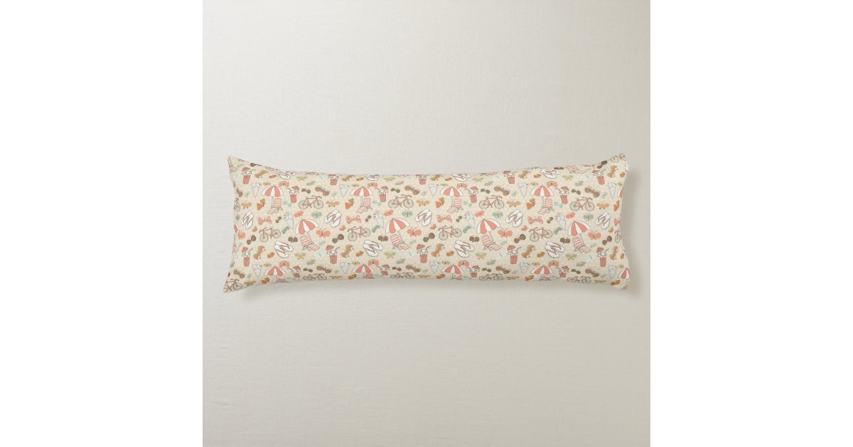 Summer Vacation Pattern Body Pillow | Zazzle