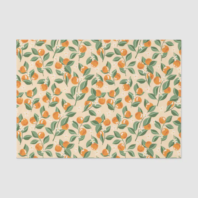 Summer Vintage Oranges Boho Nature Fruit Tissue Paper | Zazzle