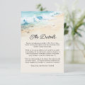 Summer Watercolor Beach Wedding Details QR Code Enclosure Card | Zazzle