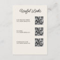 Summer Watercolor Beach Wedding Details QR Code Enclosure Card | Zazzle