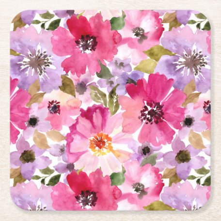 Summer Watercolor Floral Pattern Fabric | Zazzle