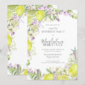 Summer Watercolor Lavender Lemons 100th Birthday Invitation | Zazzle