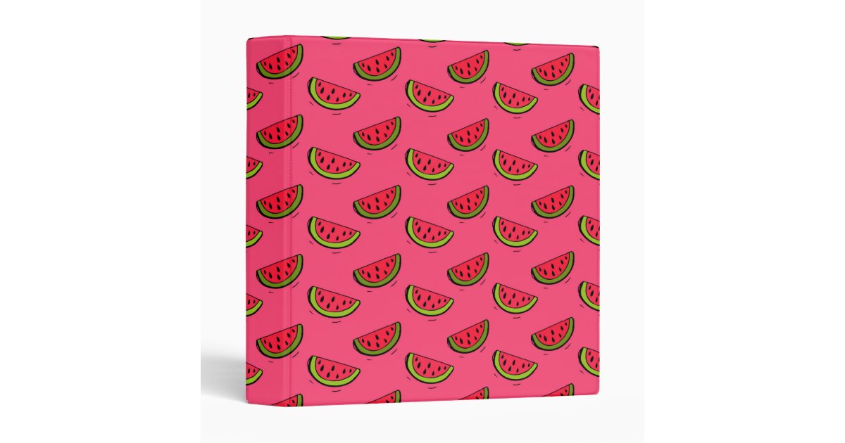 Summer Watermelon on Pink Pattern 3 Ring Binder | Zazzle