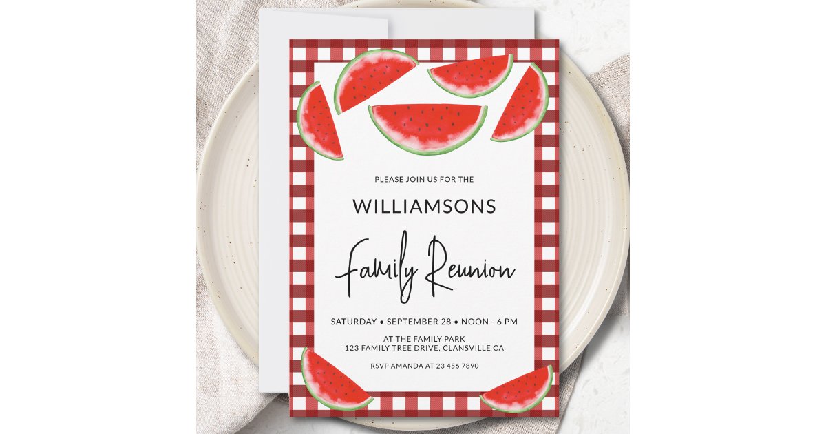 Summer Watermelons Family Reunion Invitation | Zazzle