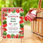 Summer Watermelons Frame | Checks Family Reunion Invitation | Zazzle