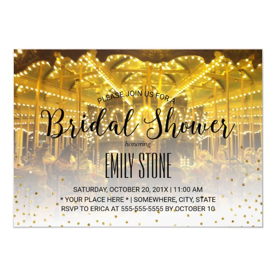 Summer Wedding Merry Go Round Modern Bridal Shower Invitation | Zazzle.com