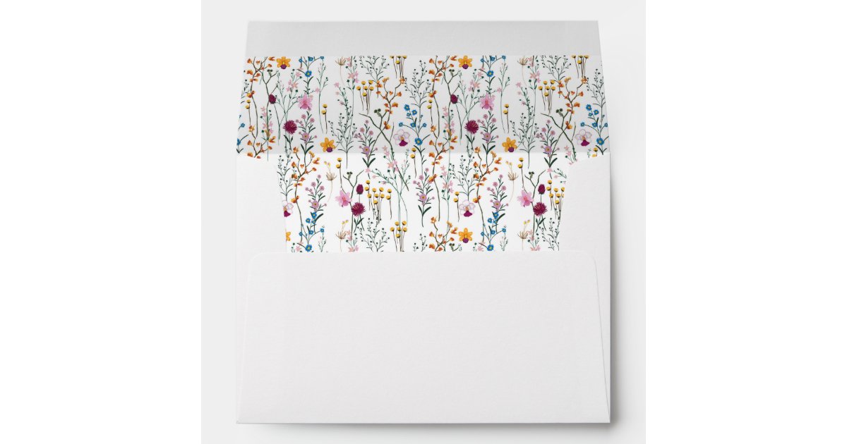 Summer Wildflower Pattern Envelope | Zazzle
