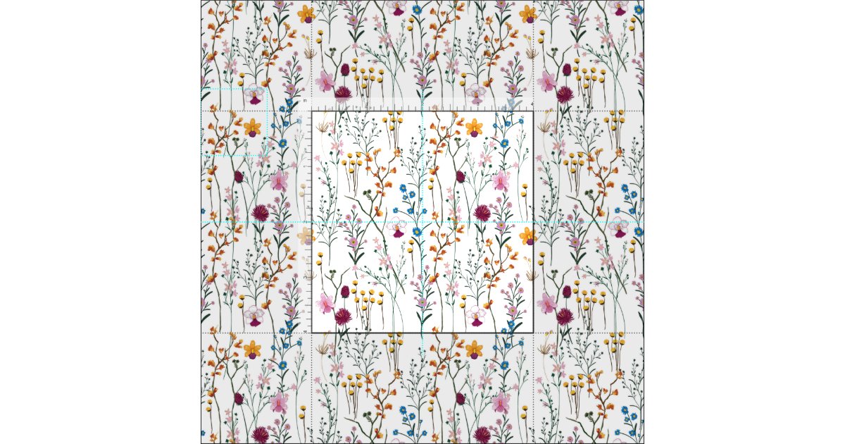 Summer Wildflower Pattern Fabric | Zazzle