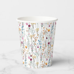 Summer Wildflower Pattern Paper Cups | Zazzle