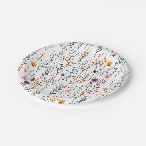 Summer Wildflower Pattern Paper Plates | Zazzle