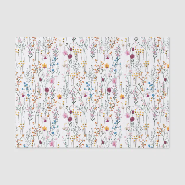 Summer Wildflower Pattern Tissue Paper | Zazzle