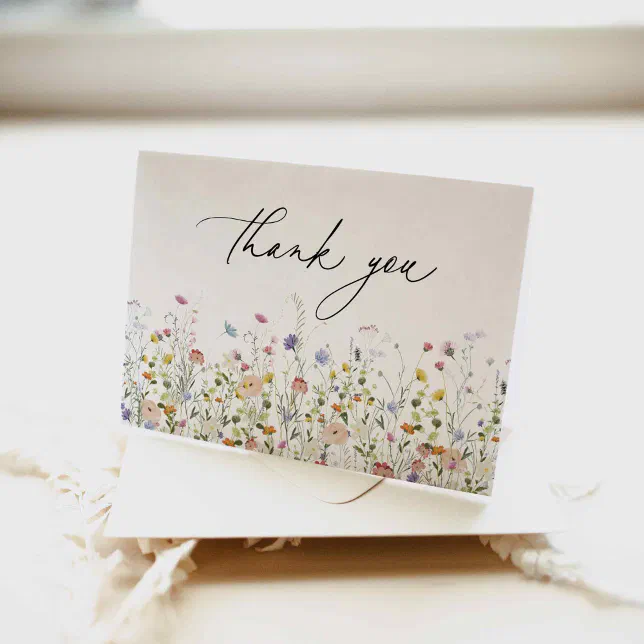 Summer Wildflower Thank You Card | Zazzle