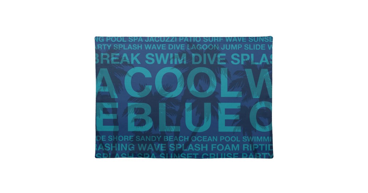 Summer Words Poolside and Palm Tree Placemats | Zazzle