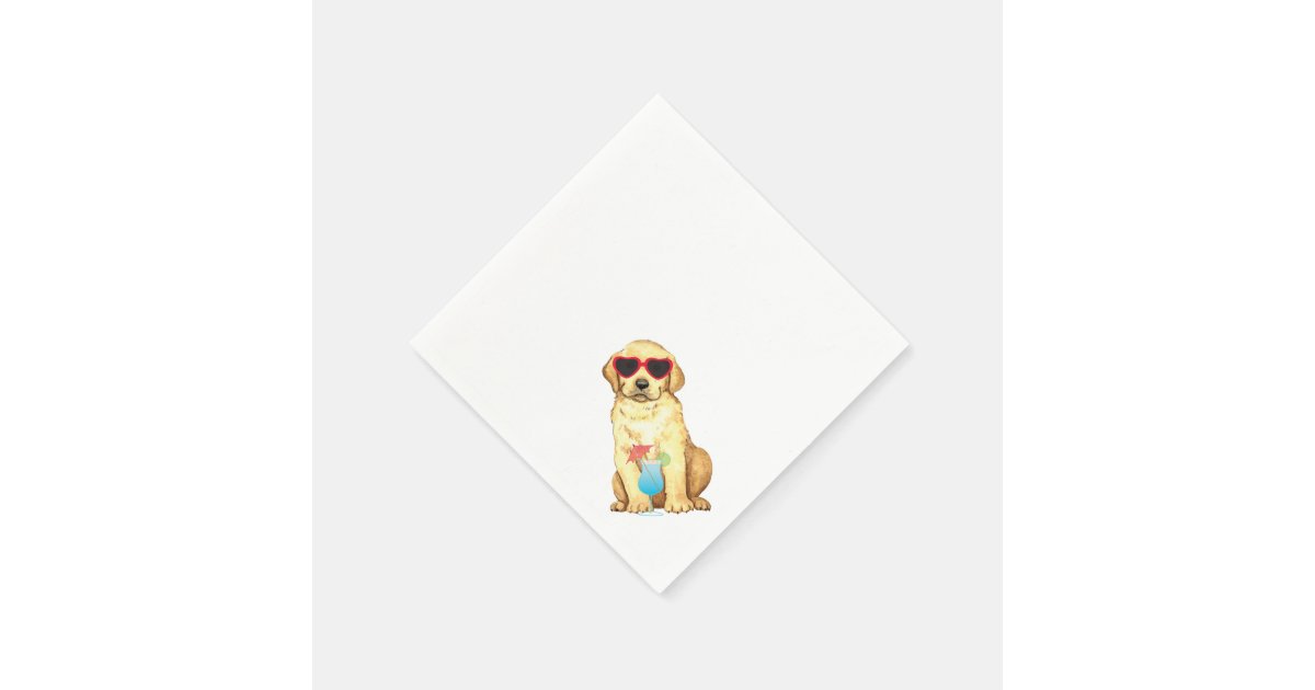 Summer Yellow Lab Napkins | Zazzle