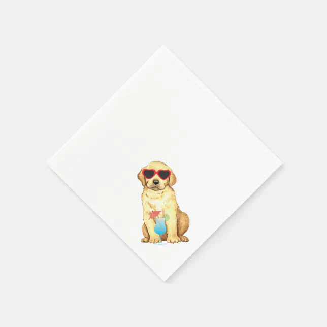 Summer Yellow Lab Napkins | Zazzle
