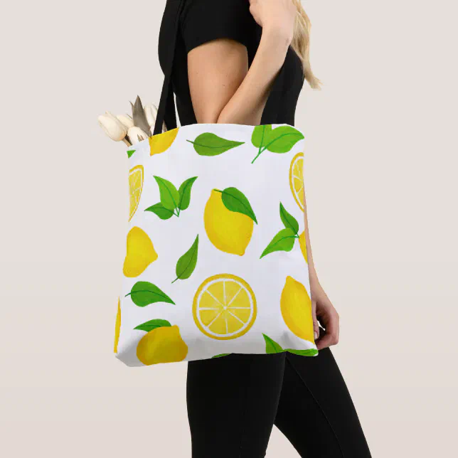 Summer Yellow Lemons Pattern Tote Bag | Zazzle