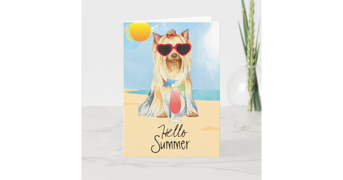 Summer Yorkie Card | Zazzle