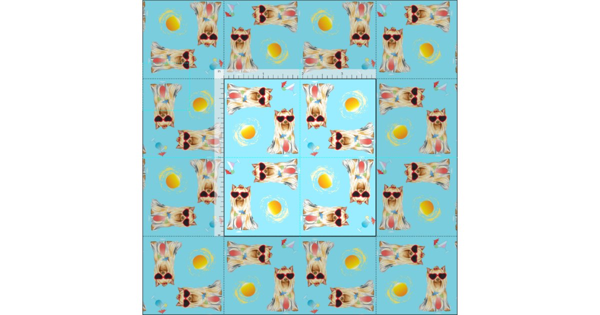 Summer Yorkie Fabric | Zazzle