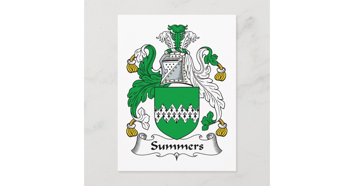 Summers Family Crest Postcard | Zazzle