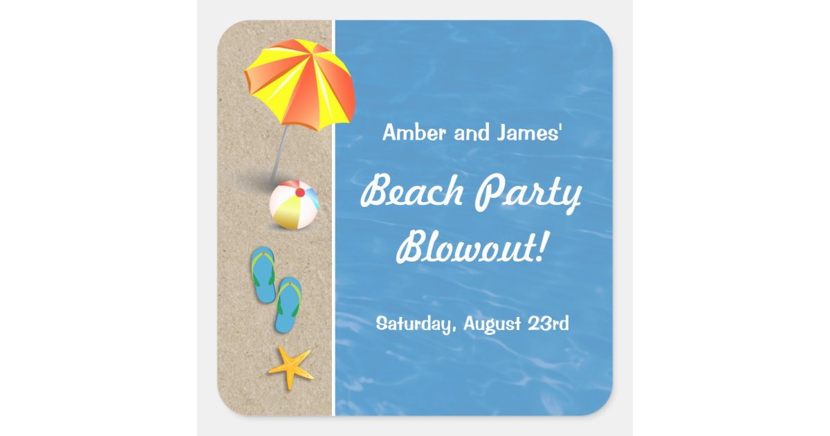 Summertime at the Beach Party Sticker | Zazzle