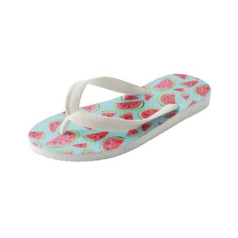 Summertime Fun Pink Blue Watermelon Pattern Kid's Flip Flops | Zazzle