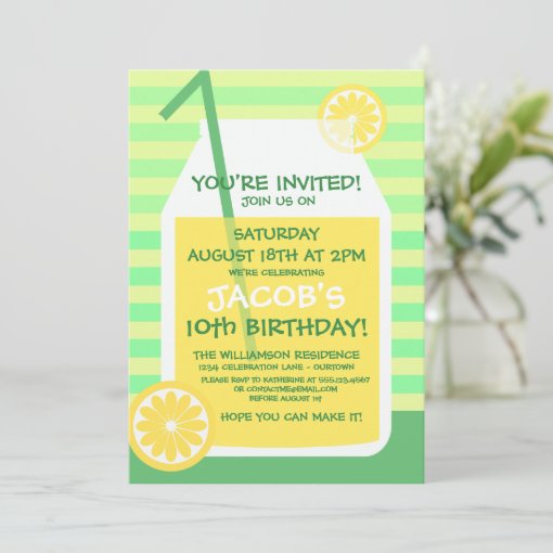 Summertime Lemonade Party Invitation | Zazzle