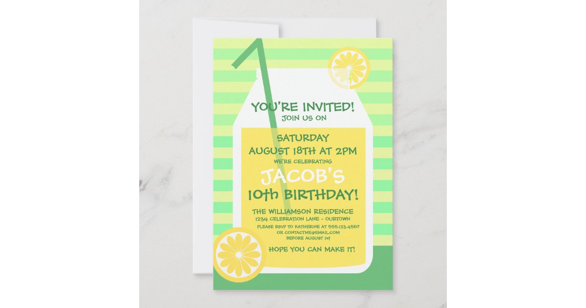 Summertime Lemonade Party Invitation | Zazzle