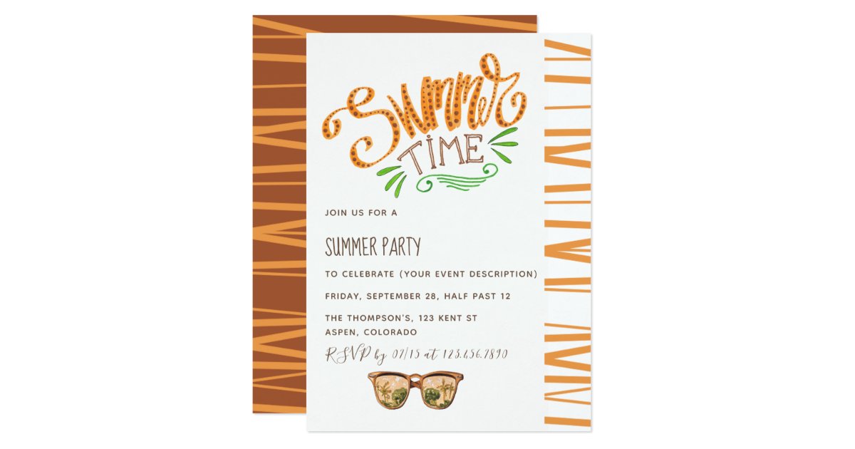 Summertime Party Invitation | Zazzle.com