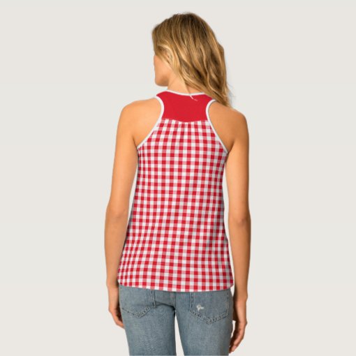 Summertime Red And White Gingham Check Plaid Tank Top | Zazzle