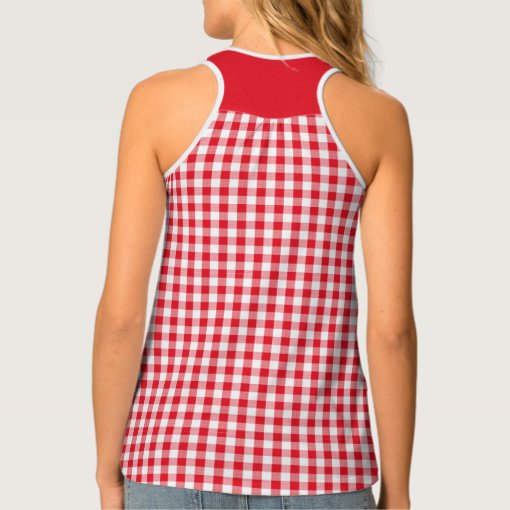 Summertime Red And White Gingham Check Plaid Tank Top | Zazzle