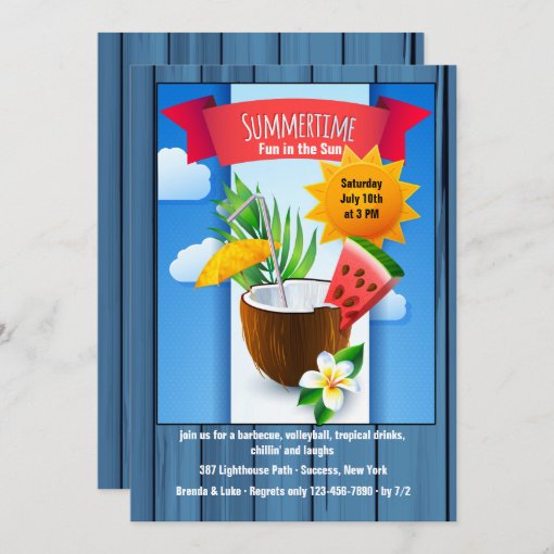 Summertime Refresher Invitation | Zazzle