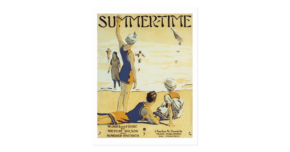 Summertime Vintage Songbook Cover Postcard | Zazzle.com