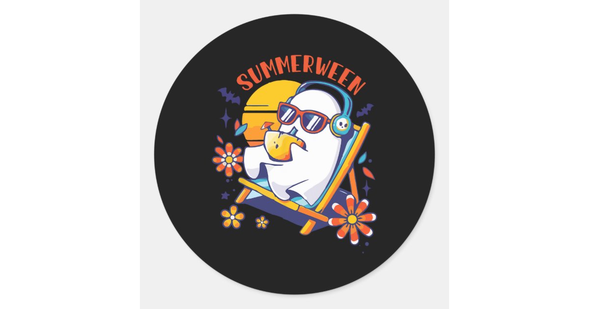 Summerween Cute Spooky Summer Ghost Halloween Love Classic Round ...