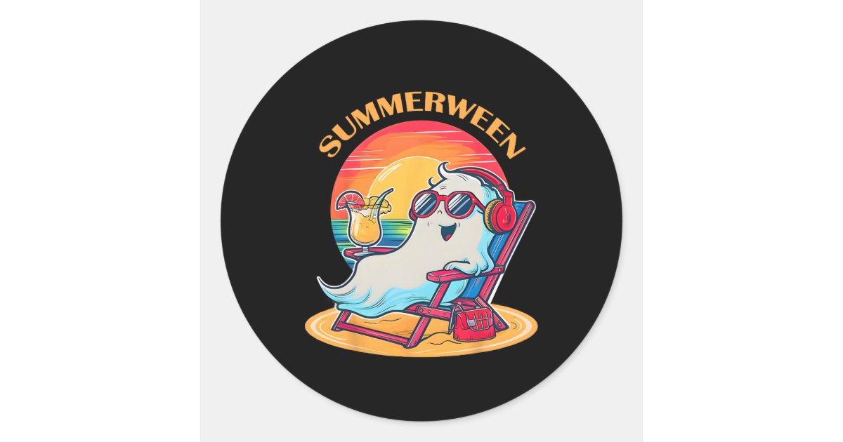 Summerween Cute Spooky Summer Ghost Halloween Love Classic Round ...