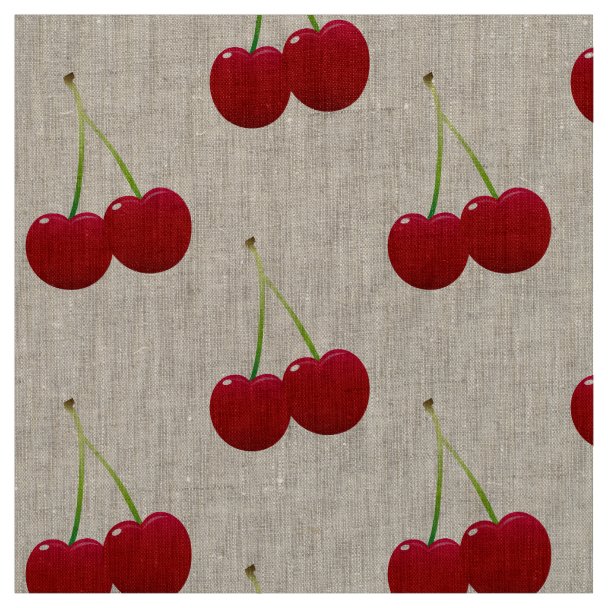 Red Cherries Pattern Fabric | Zazzle.com