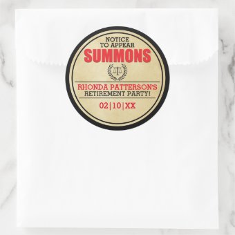 Summons Retirement Party Envelope Seal | Zazzle