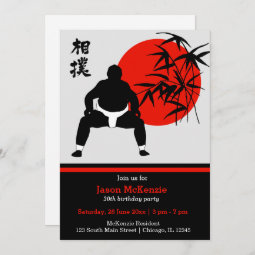 Sumo birthday theme invitation | Zazzle