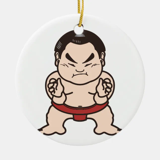 Sumo Wrestler Cartoon Japan Japanese Wrestling Ceramic Ornament | Zazzle