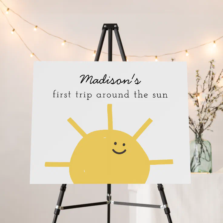 Sun 1st Birthday Party Welcome Sign Foam Board | Zazzle