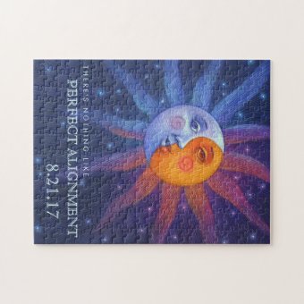 Sun and Moon Eclipse Perfect Alignment Jigsaw Puzzle | Zazzle