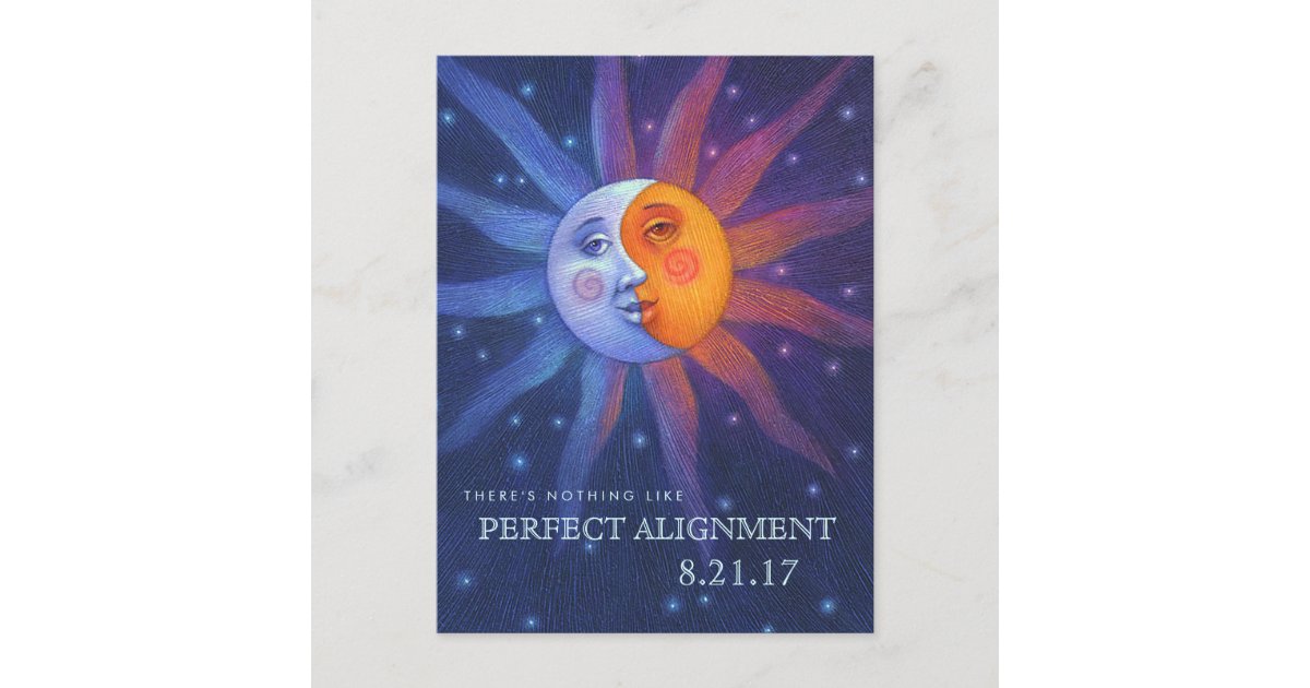 Sun and Moon Eclipse Perfect Alignment Postcard | Zazzle