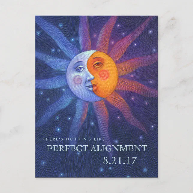 Sun and Moon Eclipse Perfect Alignment Postcard | Zazzle