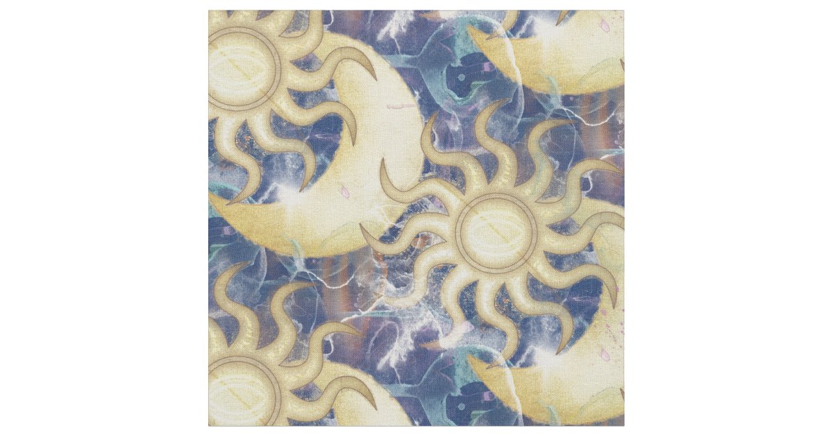 Sun And Moon Fabric | Zazzle