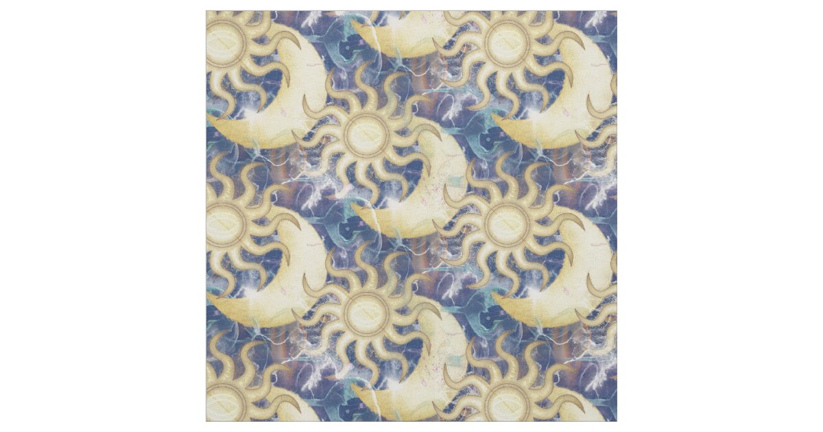 Sun And Moon Fabric | Zazzle