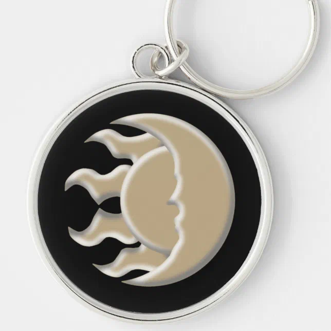 Sun and Moon Keychain | Zazzle
