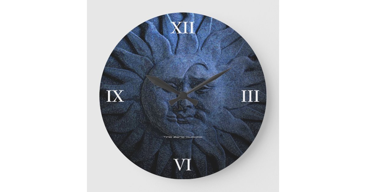 Sun and Moon Large Wall Clock | Zazzle