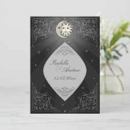 Sun and Moon Love - classic wedding invitation | Zazzle