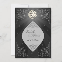 Sun and Moon Love - classic wedding invitation | Zazzle