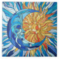 Sun and Moon Mosaic Art Ceramic Tile | Zazzle