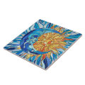 Sun and Moon Mosaic Art Ceramic Tile | Zazzle
